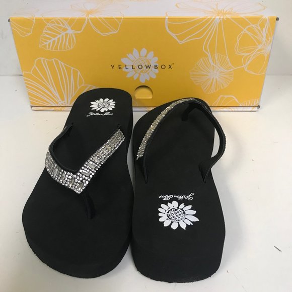 Yellow Box | Shoes | Yellow Box Zemily Black Leather W Clear Stones ...